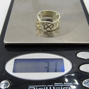 Jewelry Vintage Size 625 Sterling Unique Symbol Band Ring Poshmark